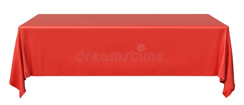 Red Rectangular Tablecloth Front View Stock Illustration - Illustration ...