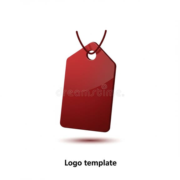 A Red, Rectangular Tag with Rounded Corners Hangs by a Looped String ...