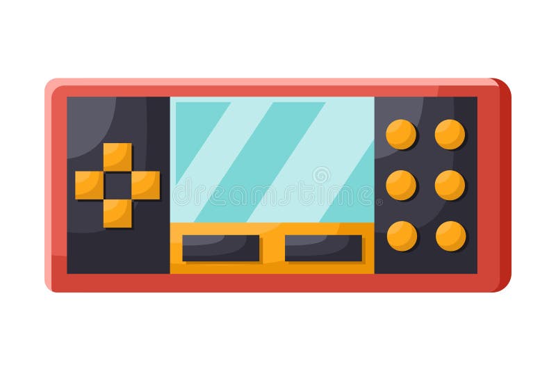 Red Rectangular Videogame Joystick Stock Illustration - Illustration of ...