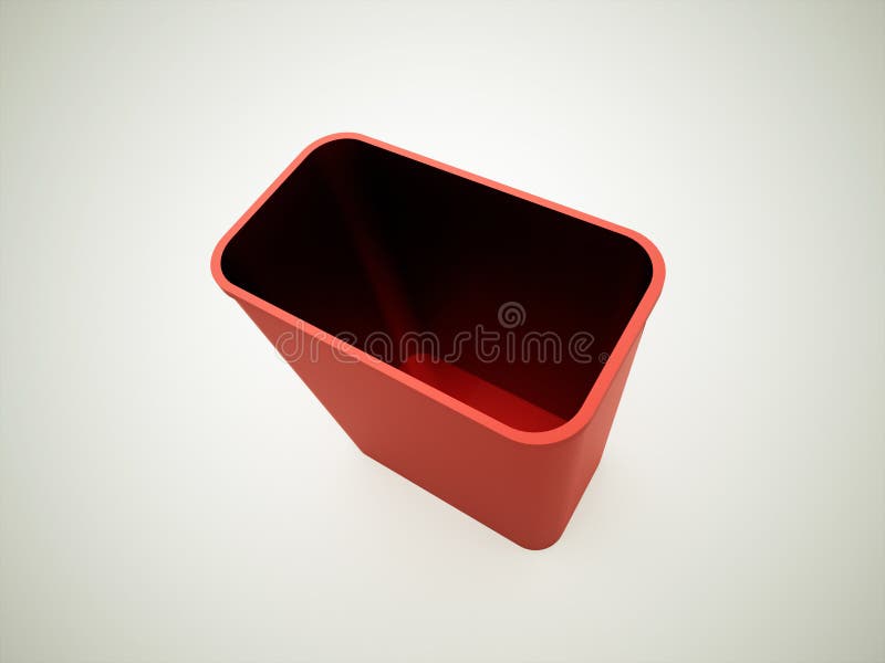 Red recycle bin rendered stock illustration. Illustration of container ...