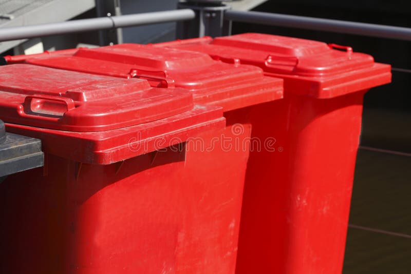 Red Recycling bins stock image. Image of bins, germany - 96253099