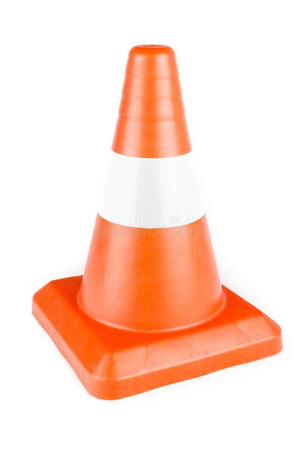 Red Reflective Traffic Cone Stock Image - Image of build, security ...