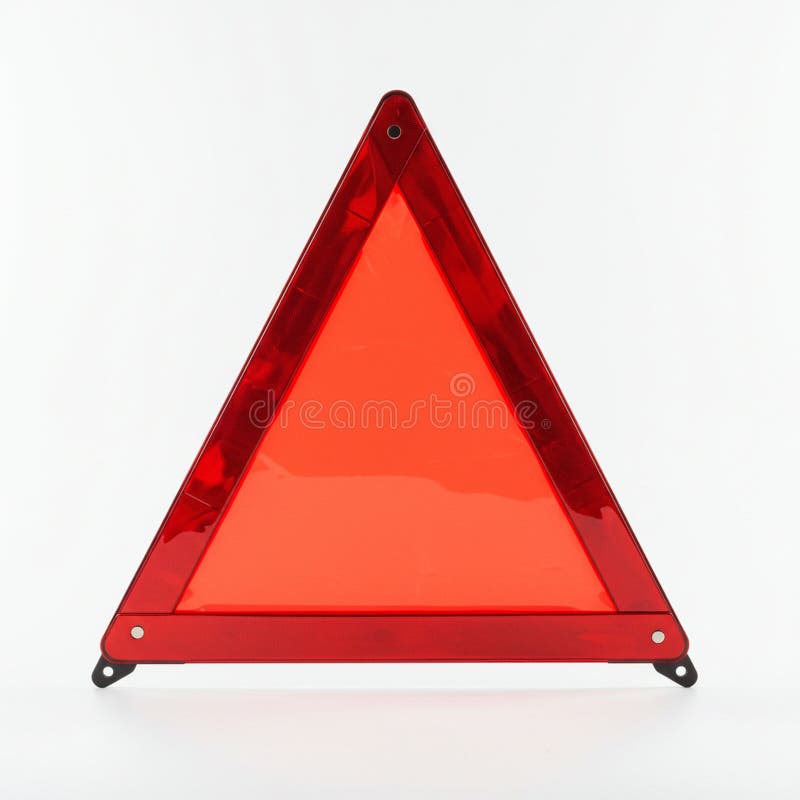 Red Reflective Triangular Warning Sign with Three Sides of Equal Length ...