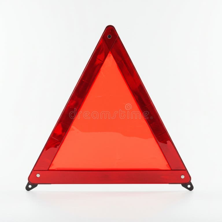 Red Reflective Triangular Warning Sign with Three Sides of Equal Length ...