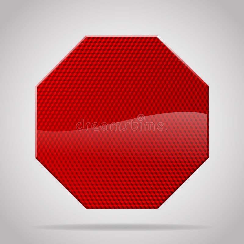 Red Reflective Warning Octagon Sign Stock Vector - Illustration of ...
