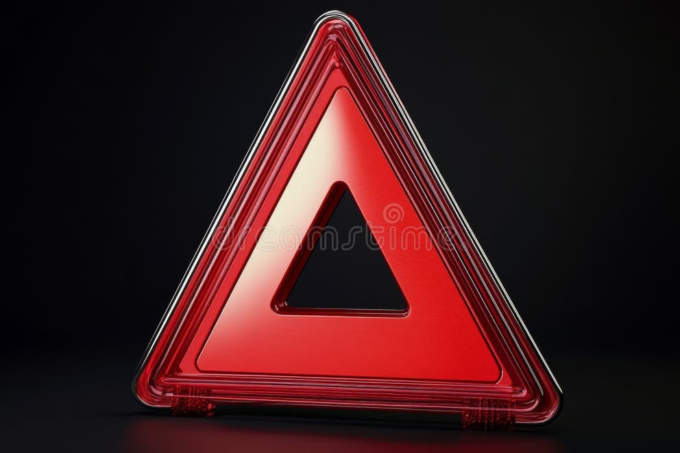 Triangle Caution Sign stock photo. Image of reflective - 389599560