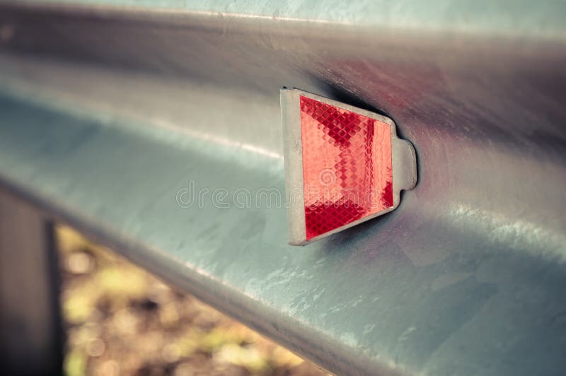 Red reflector on road. stock image. Image of underground - 33986065