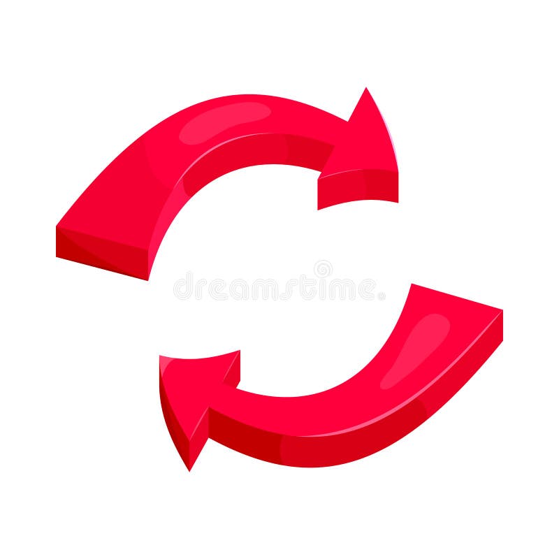 Red Refresh Arrows Icon in Cartoon Style Stock Vector - Illustration of ...