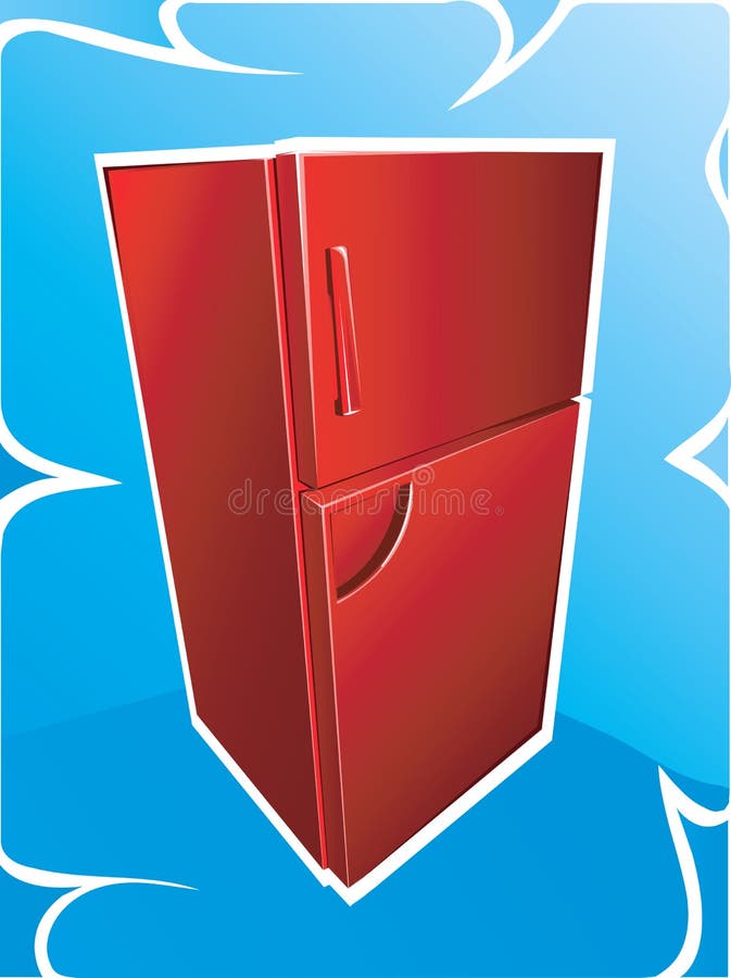 Red refrigerator stock vector. Illustration of household - 3495609