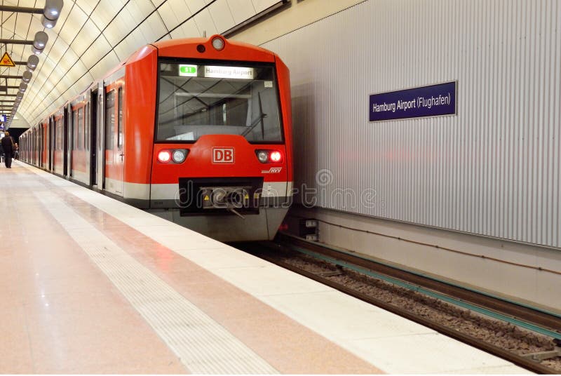 Red Regio Train at Hamburg Airport in Germany Editorial Photo - Image ...