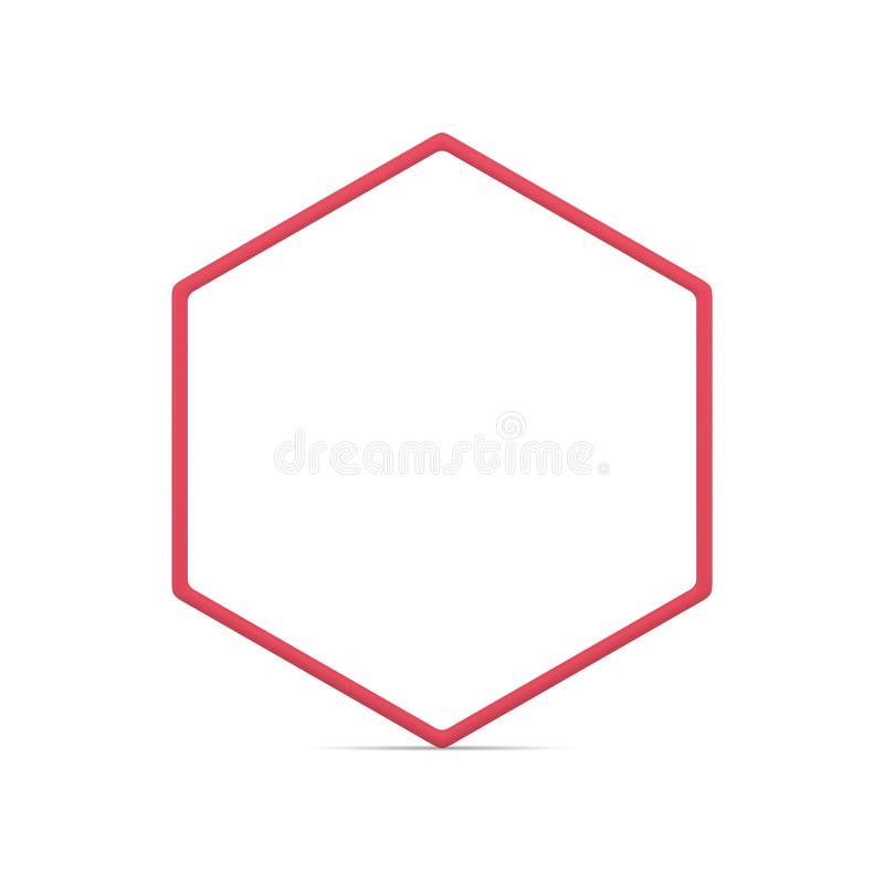Red Regular Hexagonal Border Glossy Geometric Basic Foundation 3d ...