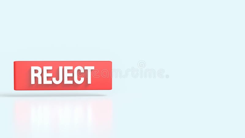 The Red Reject on White Background 3d Rendering Stock Illustration ...