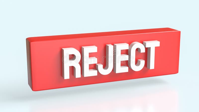 The Red Reject on White Background 3d Rendering Stock Illustration ...