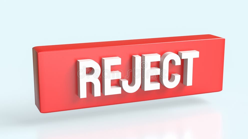 The Red Reject on White Background 3d Rendering Stock Illustration ...