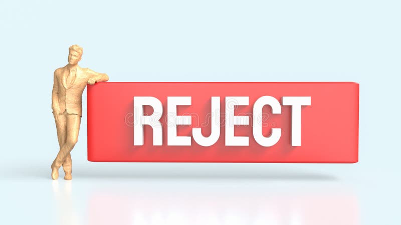 The Red Reject on White Background 3d Rendering Stock Illustration ...