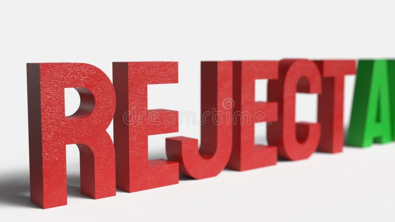 The Red Reject on White Background Image 3d Rendering Stock ...