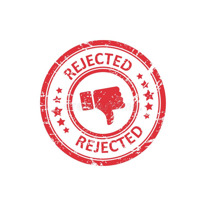 Red Rejected Stamp with Grunge in a Flat Design Stock Vector ...