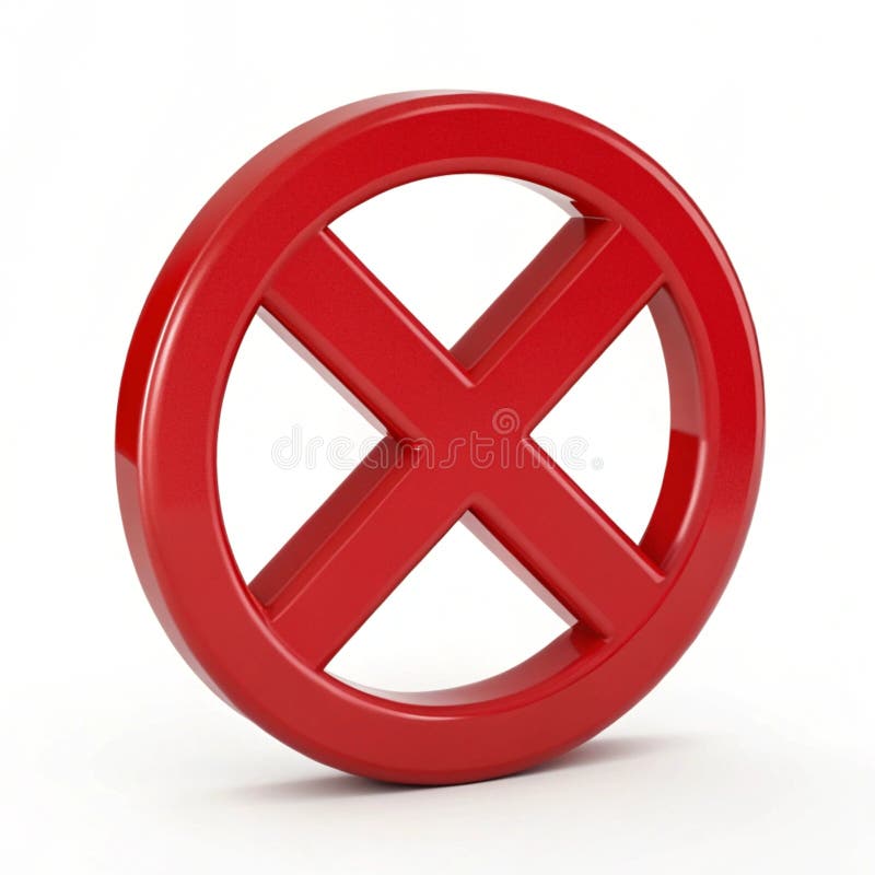 Red Rejection Icon 3D Render Isolated on Transparent Background Stock ...
