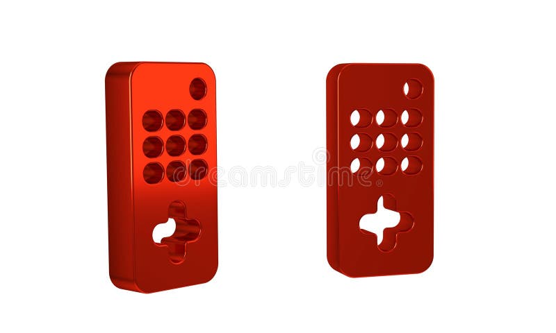 Red Remote Control Icon Isolated on Transparent Background. Stock ...