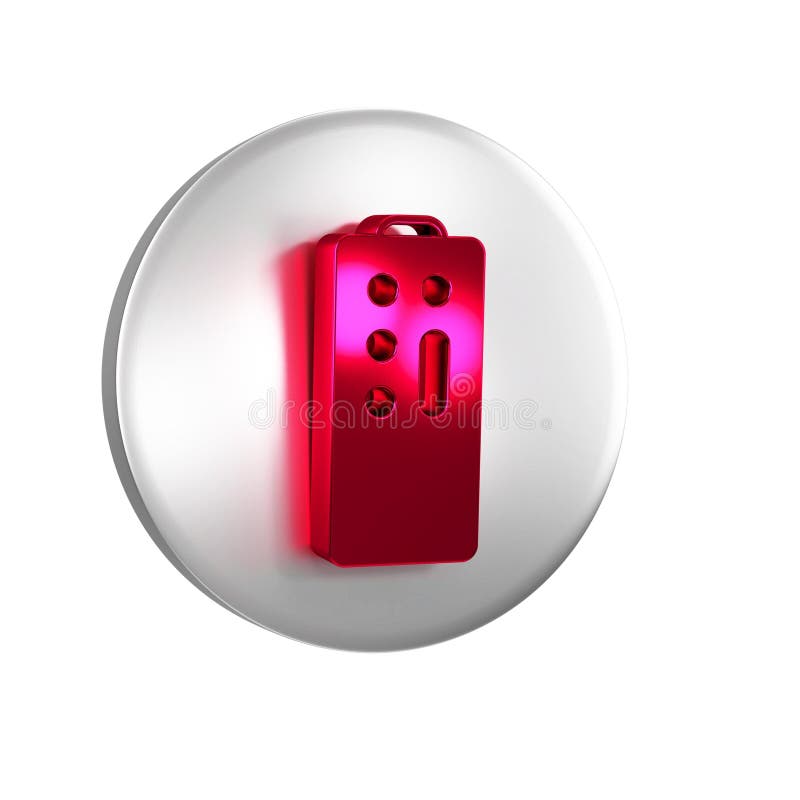 Red Remote Control Icon Isolated on Transparent Background. Silver ...