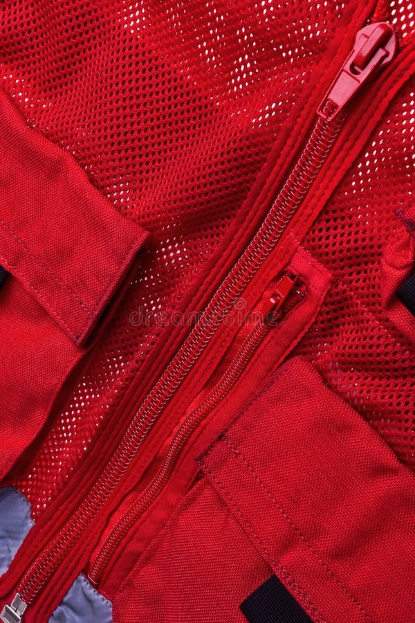 Red rescue vest. stock photo. Image of textile, pattern - 12927480