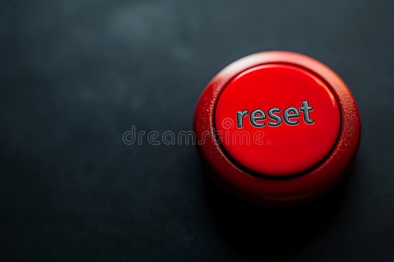 Red Reset Button on the Black Background with Copy Space Stock ...