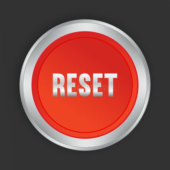 Red Reset Button Isolated on Black Background. High Resolution 3d Stock ...