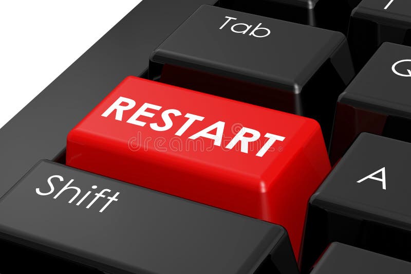 Red Restart Button on the Black Keyboard Stock Illustration ...
