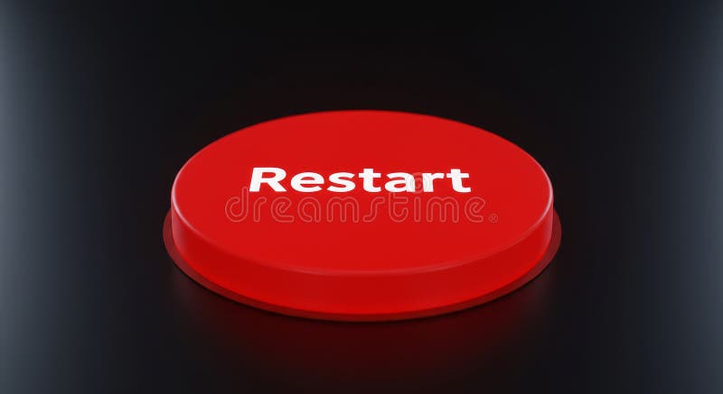 Red Restart Button a Large Red Button with the Word Restart in White ...