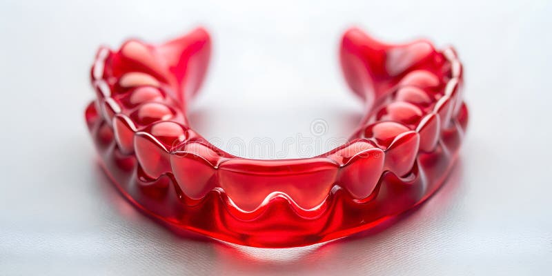 Red Retainer or Jaw Expander on the Background Crooked Teeth Correction ...