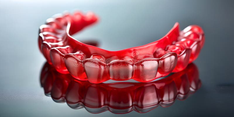 Red Retainer or Jaw Expander on the Background Crooked Teeth Correction ...
