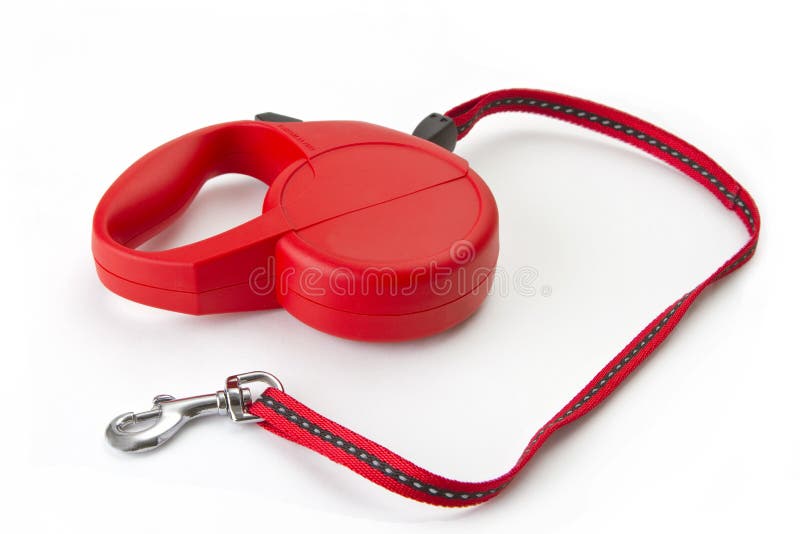 Red retractable leash stock image. Image of control, button - 32771635