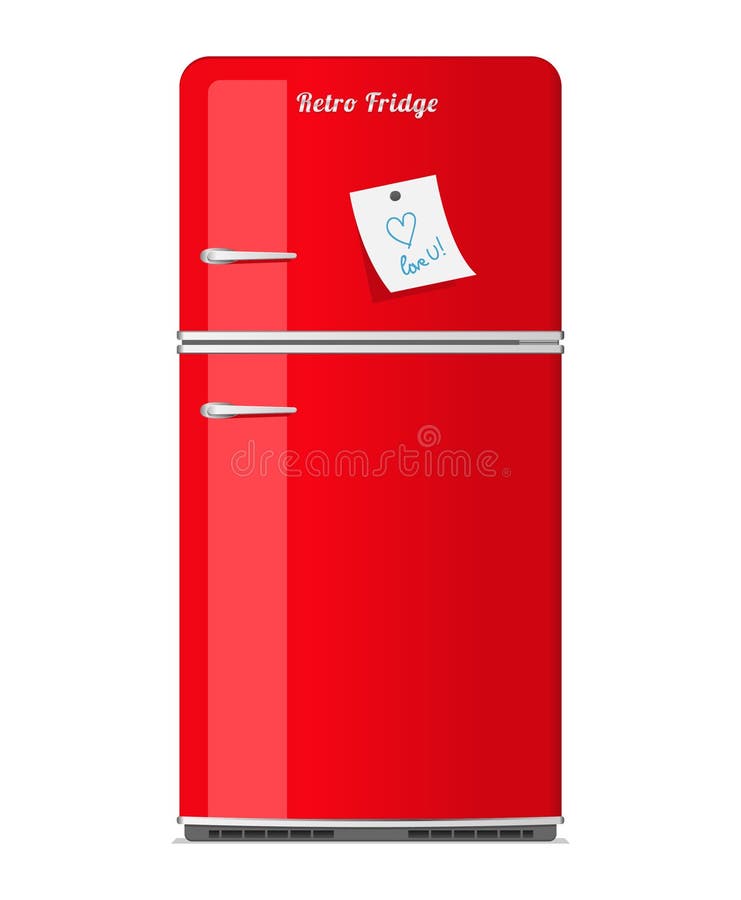 Retro Fridge stock illustration. Illustration of fridge - 15234715