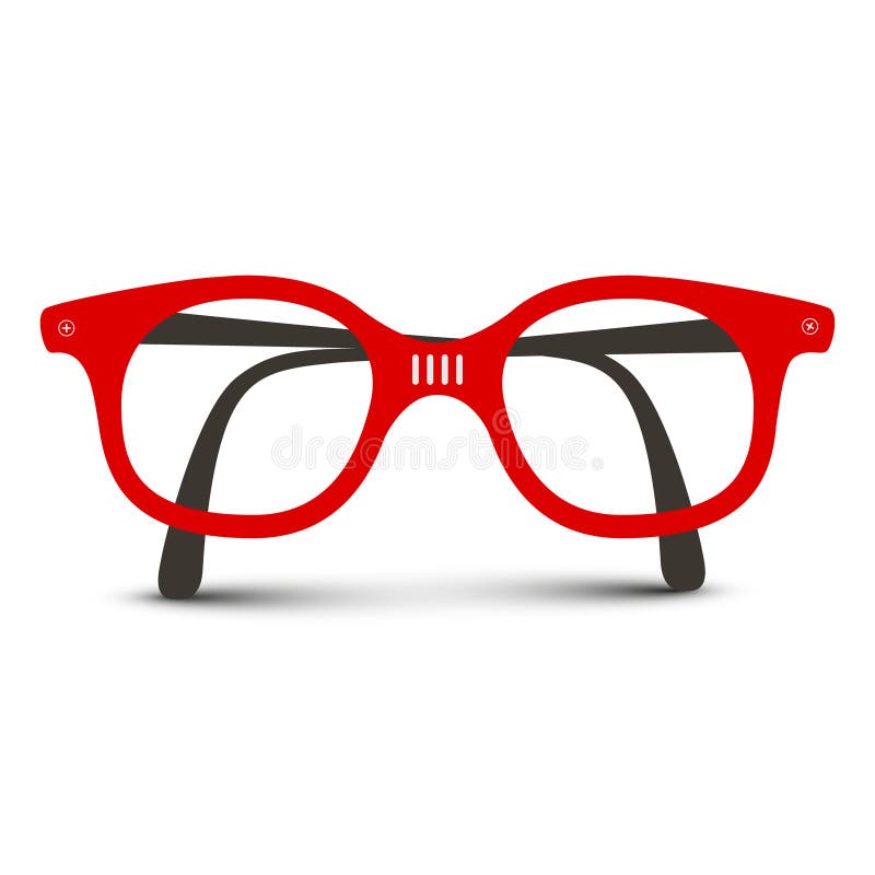 Red Retro Glasses Isolated stock vector. Illustration of blank - 200817602