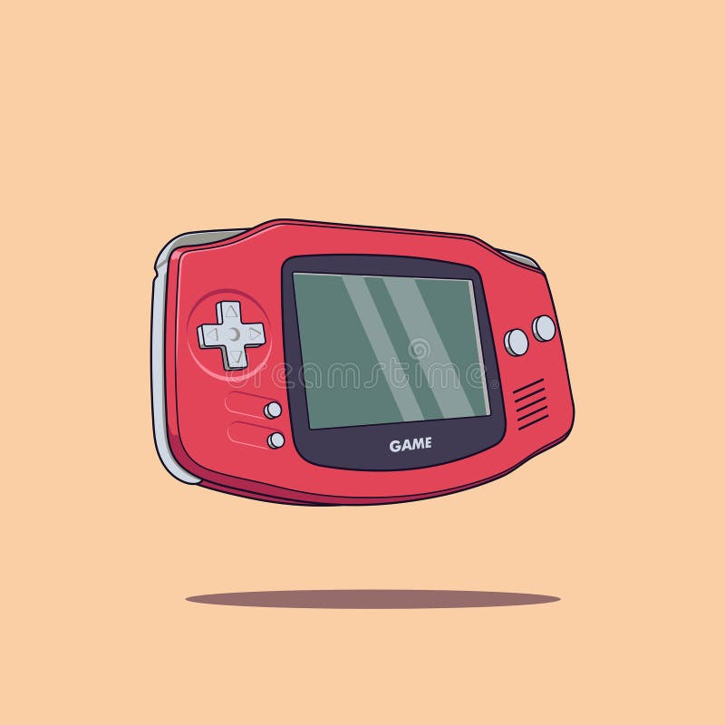 Red Retro Handheld Console Game Stock Vector - Illustration of digital ...