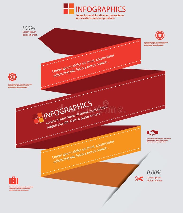 Red Retro Infographics Design,for Text Stock Illustration ...