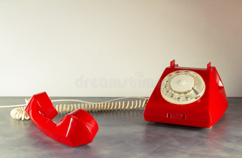 Red retro phone stock image. Image of classic, connection - 93401467