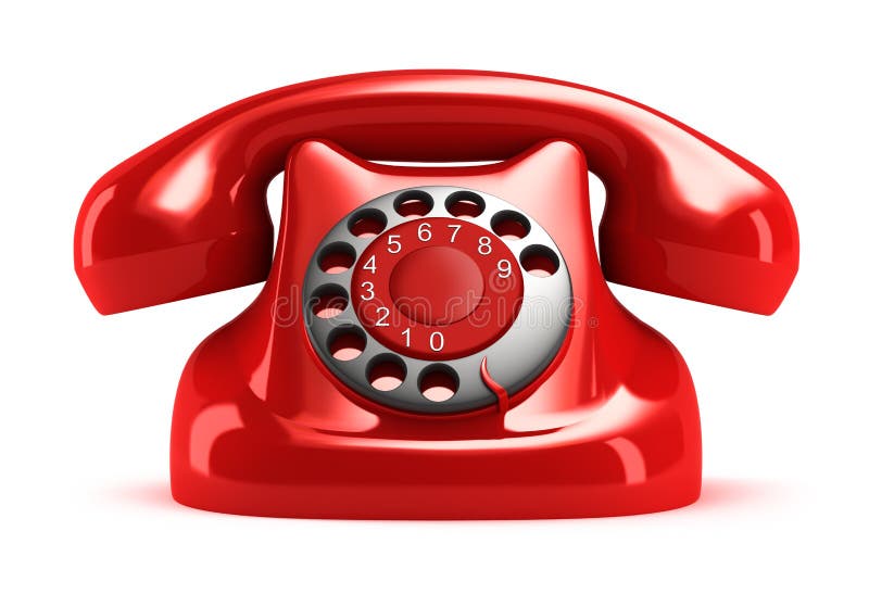 Red Retro Telephone, Front View. Stock Illustration - Illustration of ...
