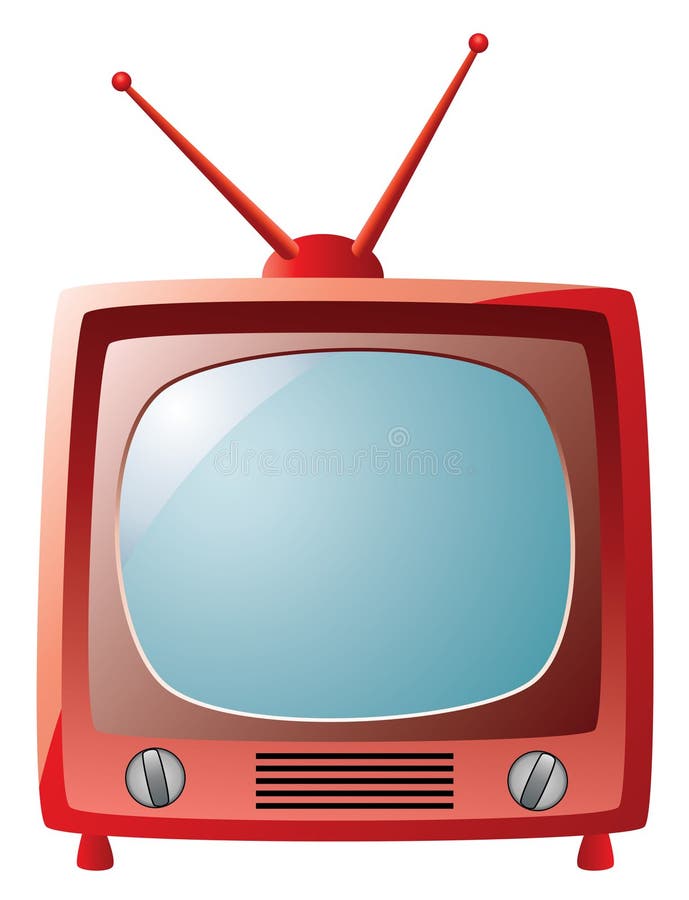 Red retro tv set stock vector. Illustration of home, relaxation - 13392311