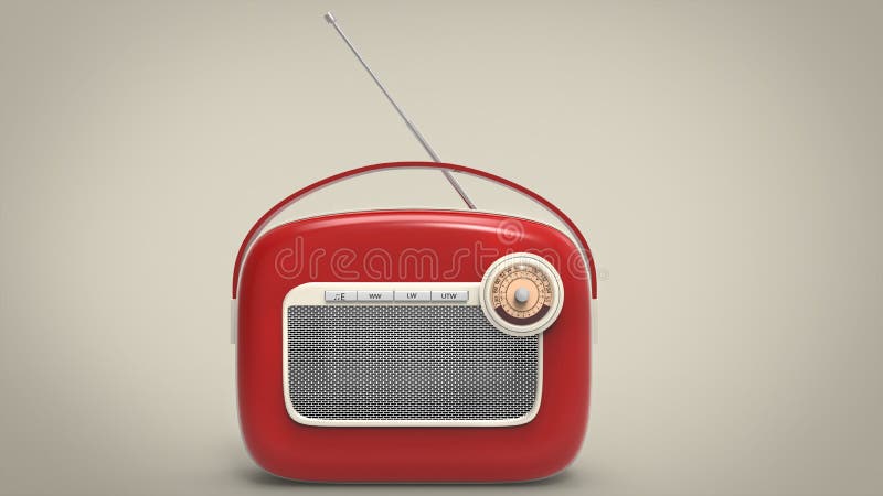 Red retro vintage radio stock illustration. Illustration of broadcast ...