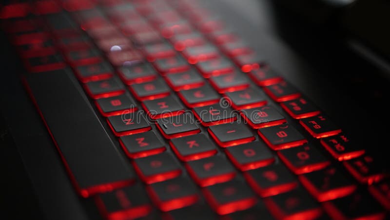 Red RGB Laptop Keyboard Keys Close Up Stock Photo - Image of notebook ...