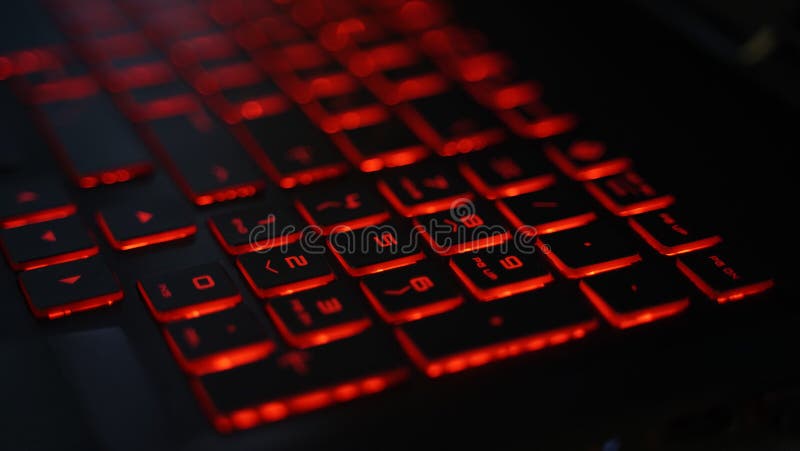 Red RGB Laptop Keyboard Numlock Keys Close Up Stock Image - Image of ...