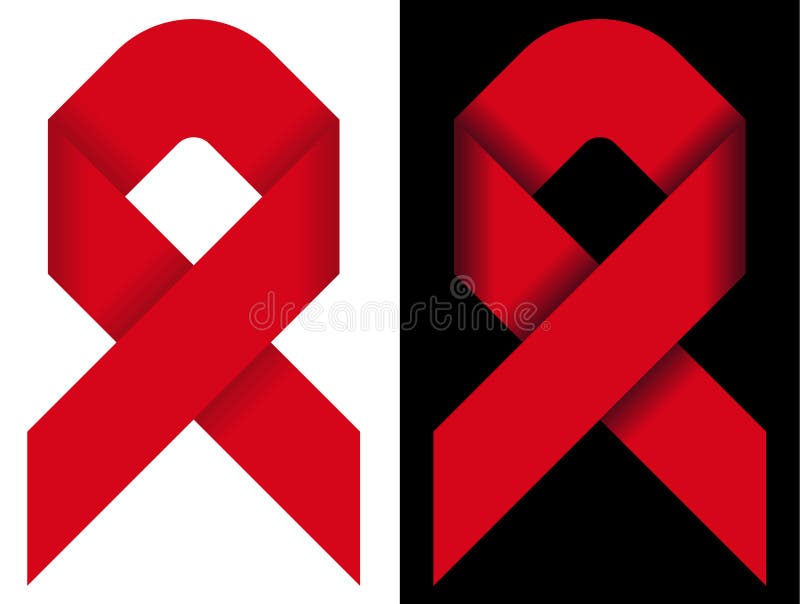 Red ribbon stock vector. Illustration of isolated, awareness - 18414567