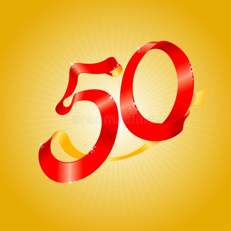 Red Ribbon 50 stock vector. Illustration of chrome, ribbon - 18720810