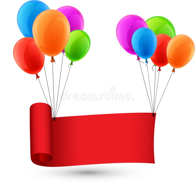 Red Ribbon Flying Balloons Stock Illustrations – 7,381 Red Ribbon ...