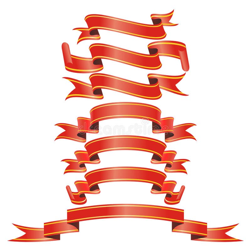 Red Ribbon for Badge, Emblem, or Awards Stock Vector - Illustration of ...