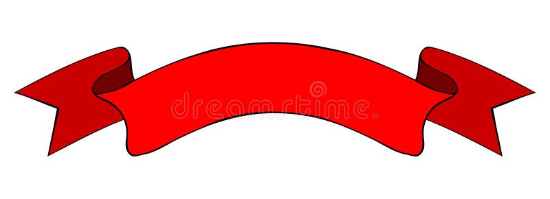 Red Ribbon Banner. Hand Drawn Doodle Stock Vector - Illustration of ...