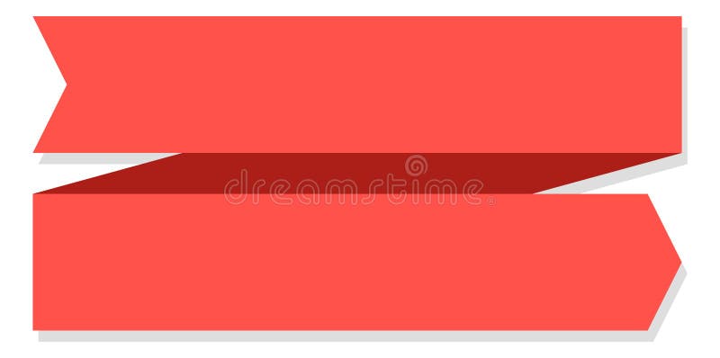 Red Ribbon Banner. Right Point Arrow Label Stock Vector - Illustration ...