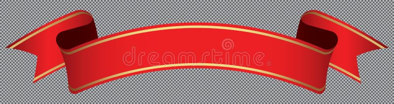 Red Ribbon Banner Flat Design on a Transparent Background Stock Vector ...