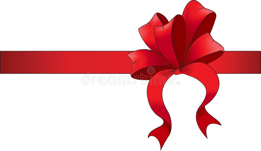 Red ribbon with bow stock vector. Illustration of gift - 12162278